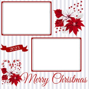 Merry Christmas **custom Year** 12 X 12 Premade, Printed Scrapbook Page ...