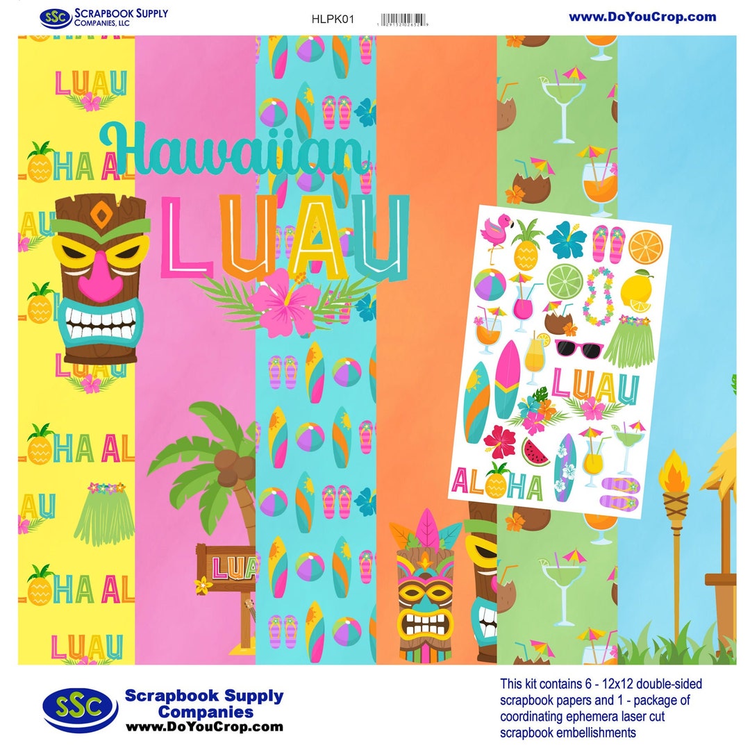 Hawaiian Luau 12 X 12 Scrapbook Paper & Embellishment Kit by SSC ...