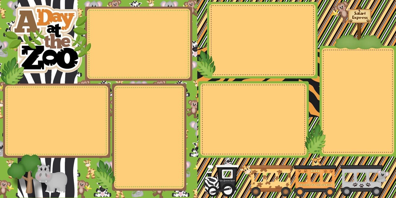 A Day at the Zoo 2 12 X 12 Premade Printed Scrapbook - Etsy