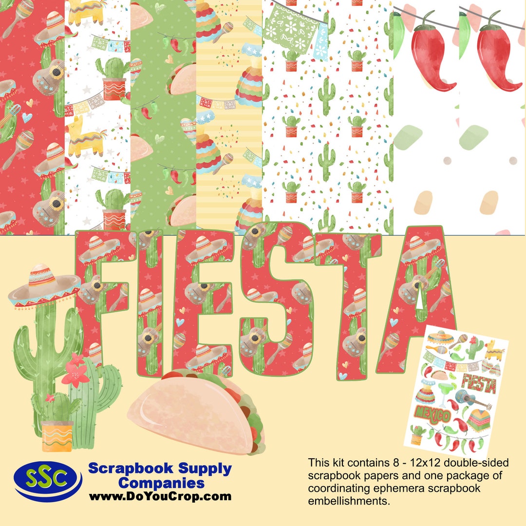 Fiesta 12 X 12 Scrapbook Paper & Embellishment Kit by SSC Designs - Etsy