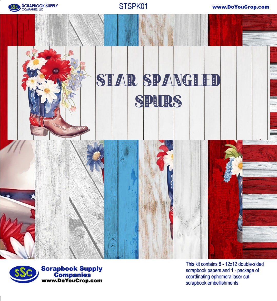 Star Spangled Spurs 12 X 12 Scrapbook Paper & Embellishment Kit by SSC ...
