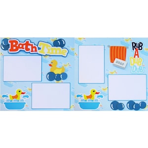 Bath Time Premade Embellished Two-page 12 X 12 Scrapbook Premade by SSC ...