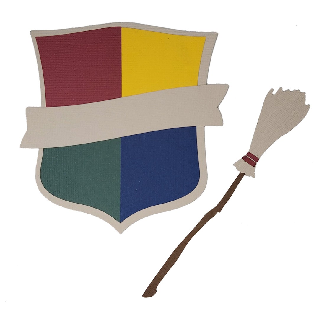 Wizard Crest & Broom 5 X 6 Laser Cut Scrapbook Embellishment by SSC ...