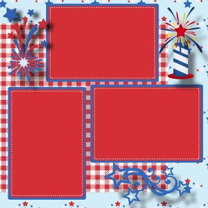 Fireworks (2) - 12 X 12 Premade, Printed Scrapbook Pages by SSC Designs ...