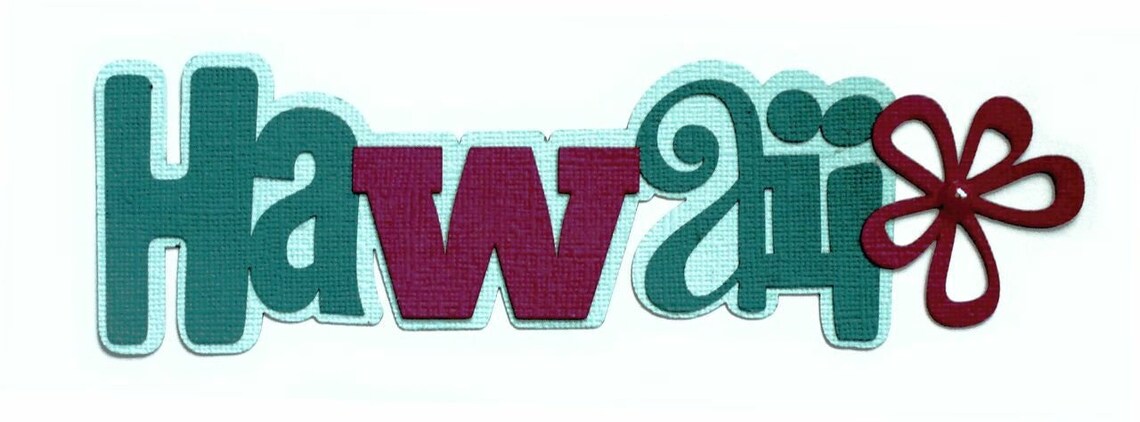 Hawaii Title Fully-assembled 2 X 7.5 Laser Cut Scrapbook - Etsy