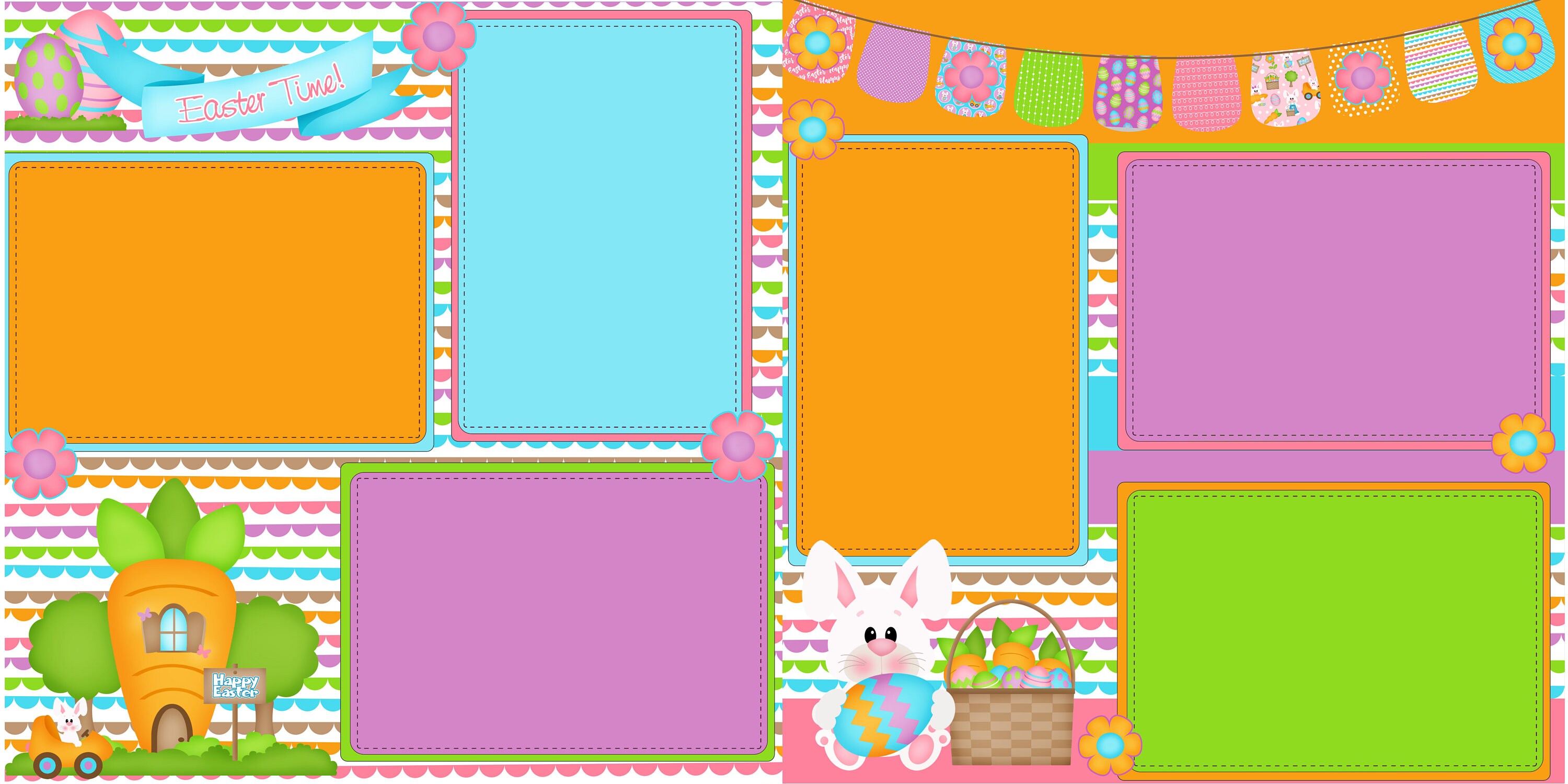 Easter Time Collection Happy Easter (2) - 12 X 12 Premade, Printed ...