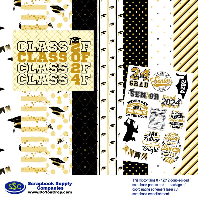 Graduation 2024 12 X 12 Scrapbook Paper & Embellishment Kit by SSC ...
