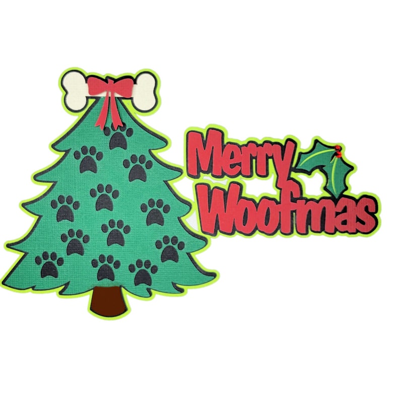 Merry Woofmas 4.5 X 7 Title Fully-assembled Laser Cut Scrapbook ...