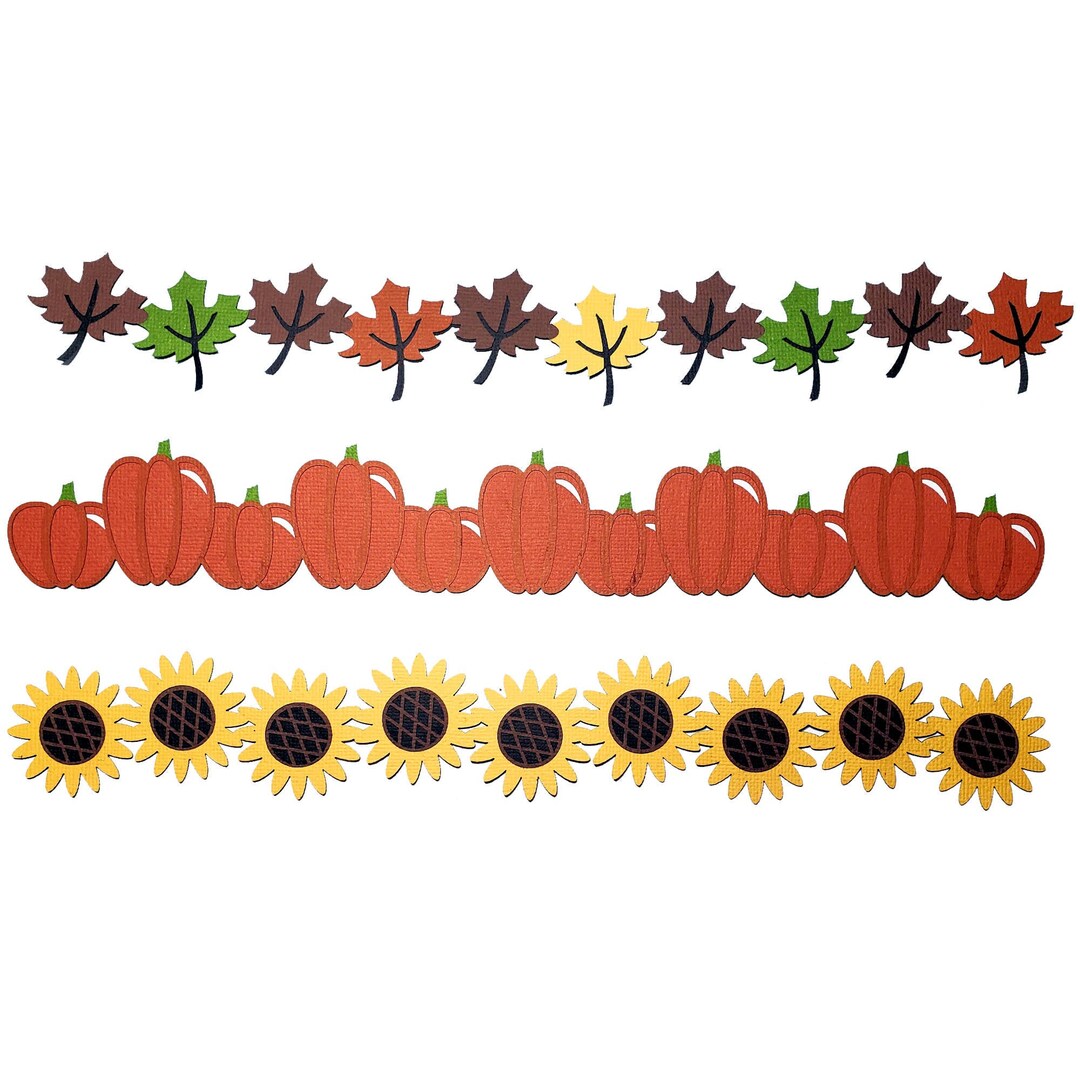 Fall Borders 2.0 X 11.75 Pumpkin, Sunflower, Leaves 3-piece Set Fully ...