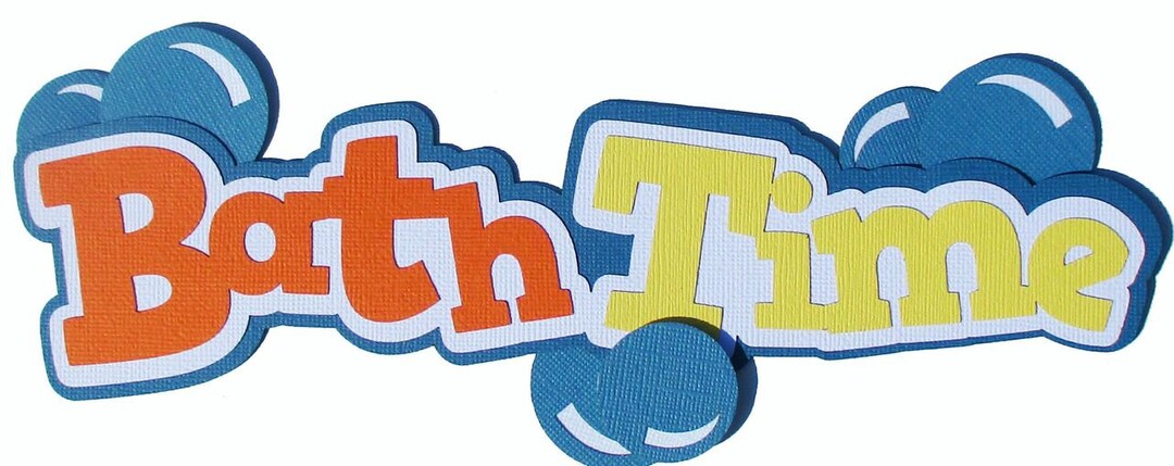 Bath Time Title Fully-assembled 3 X 9 Laser Cut Scrapbook - Etsy