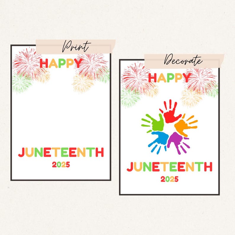 Juneteenth Handprint Art Craft for Kids, Freedom Day Keepsake Art ...
