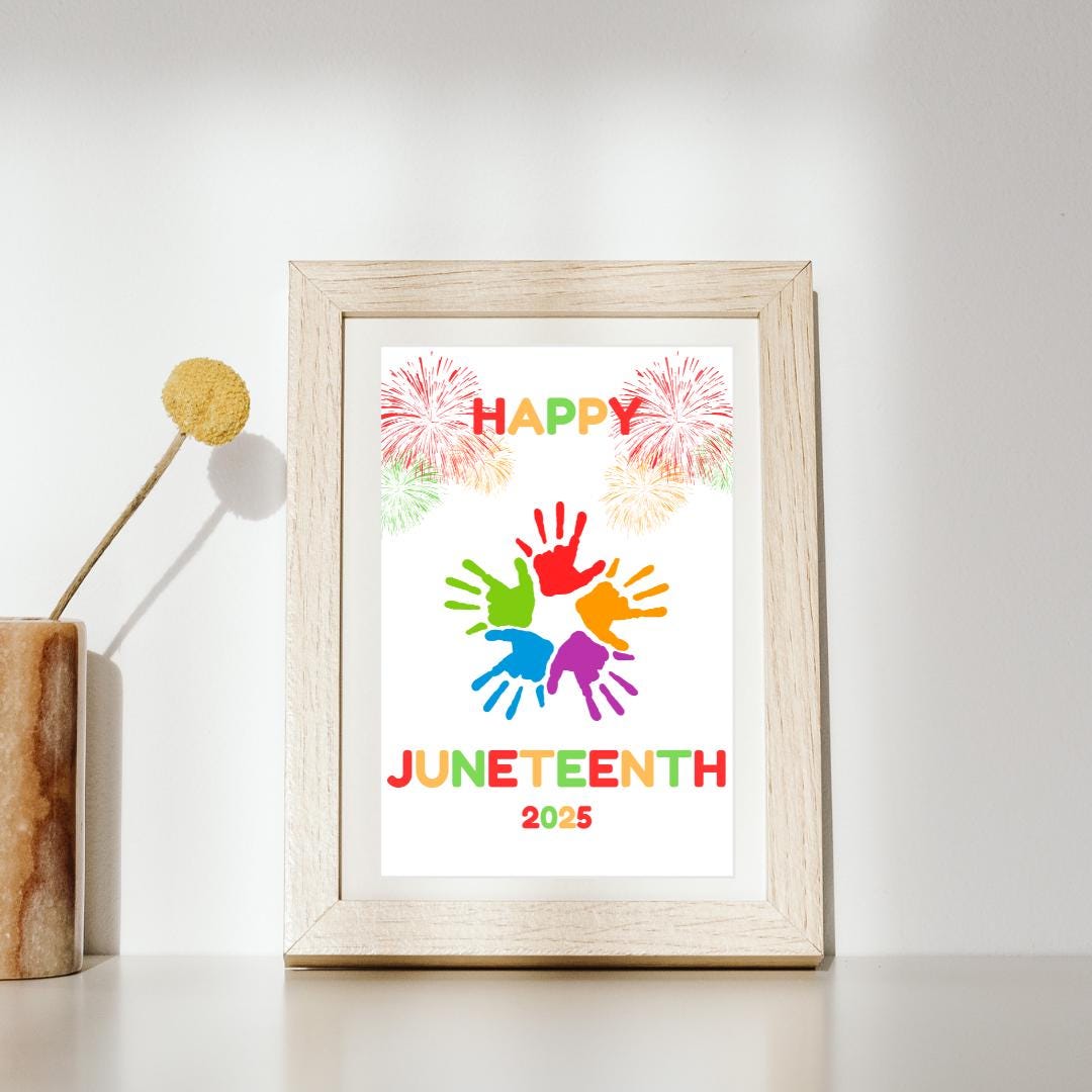 Juneteenth Handprint Art Craft for Kids, Freedom Day Keepsake Art ...