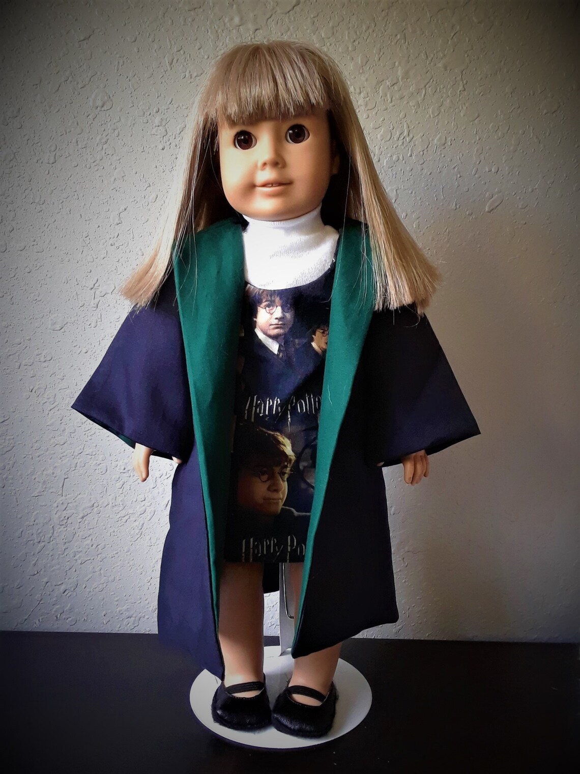 Wizard Inspired School Robe Black and Green Fits 18 Inch Dolls - Etsy