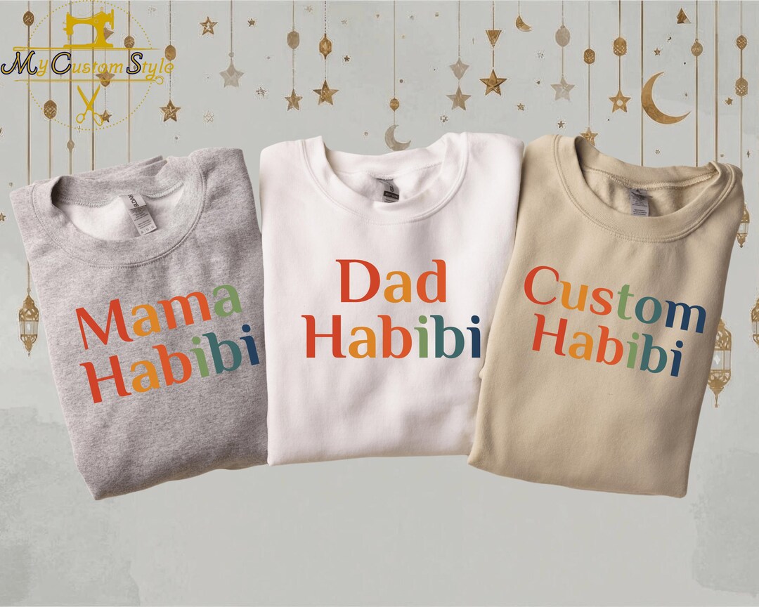 Personalized Muslim Family Matching Sweatshirt: Habibi, Custom Muslim ...