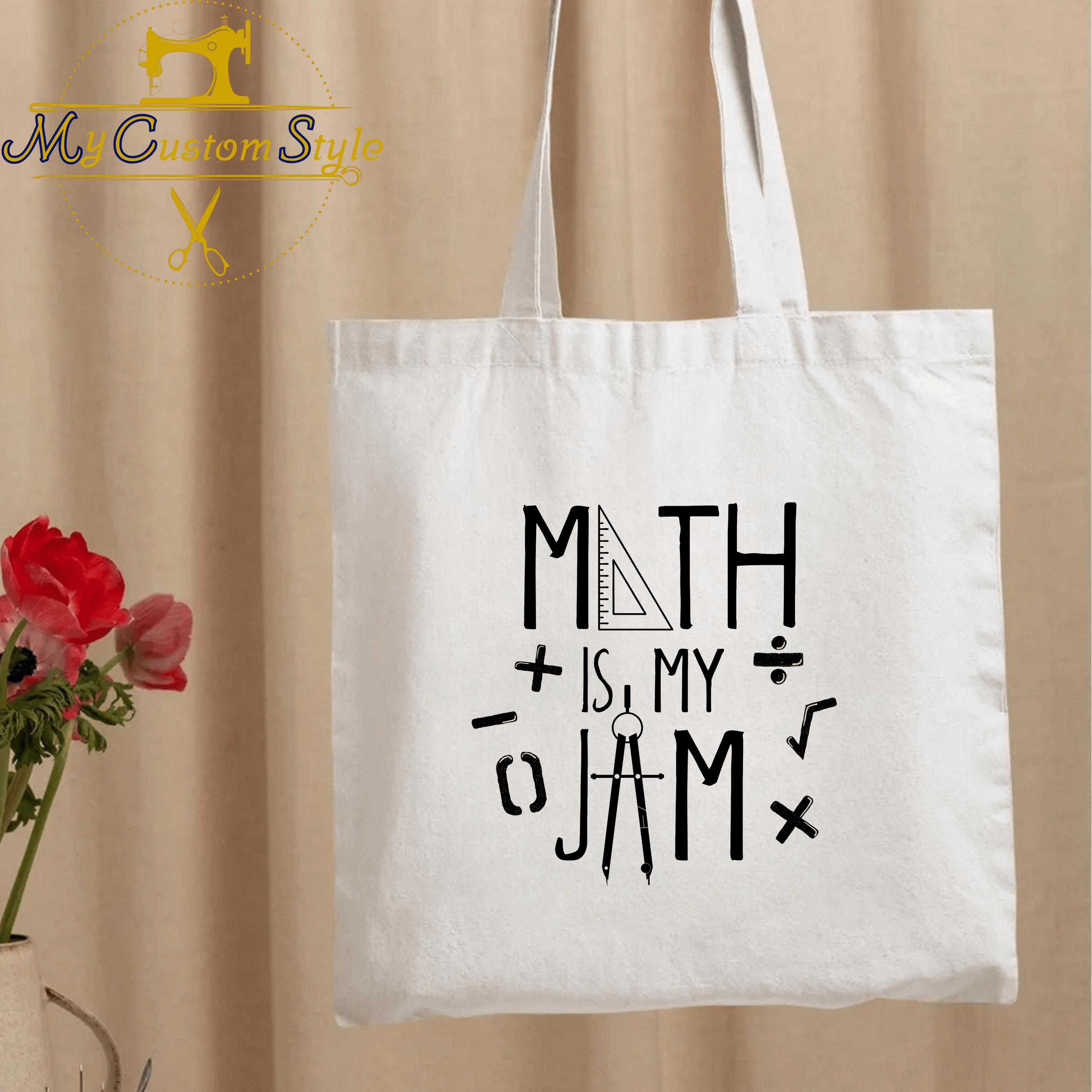 Math Teacher Tote Bag, Math Lover Zippered Tote Bag, Teacher ...