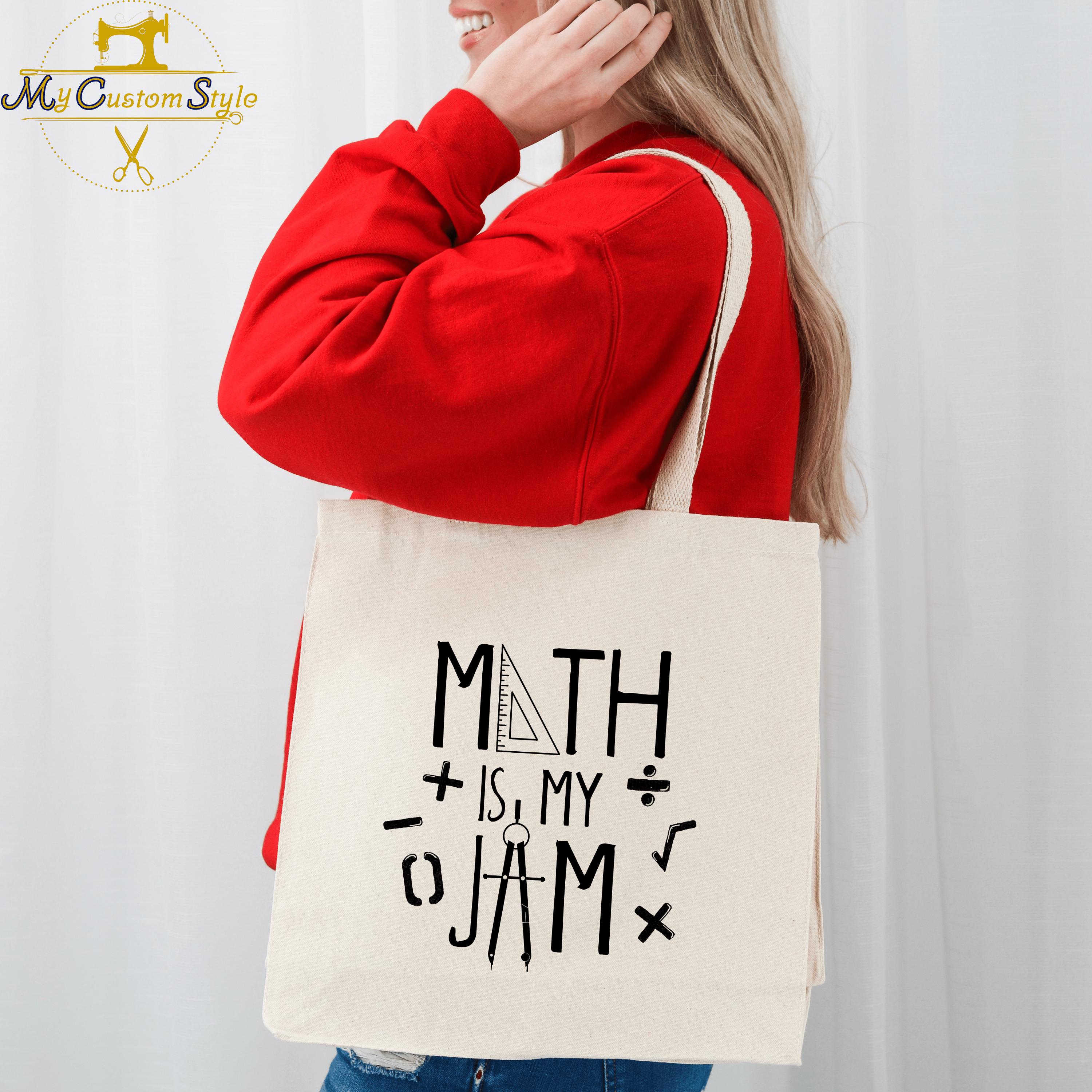 Math Teacher Tote Bag, Math Lover Zippered Tote Bag, Teacher ...