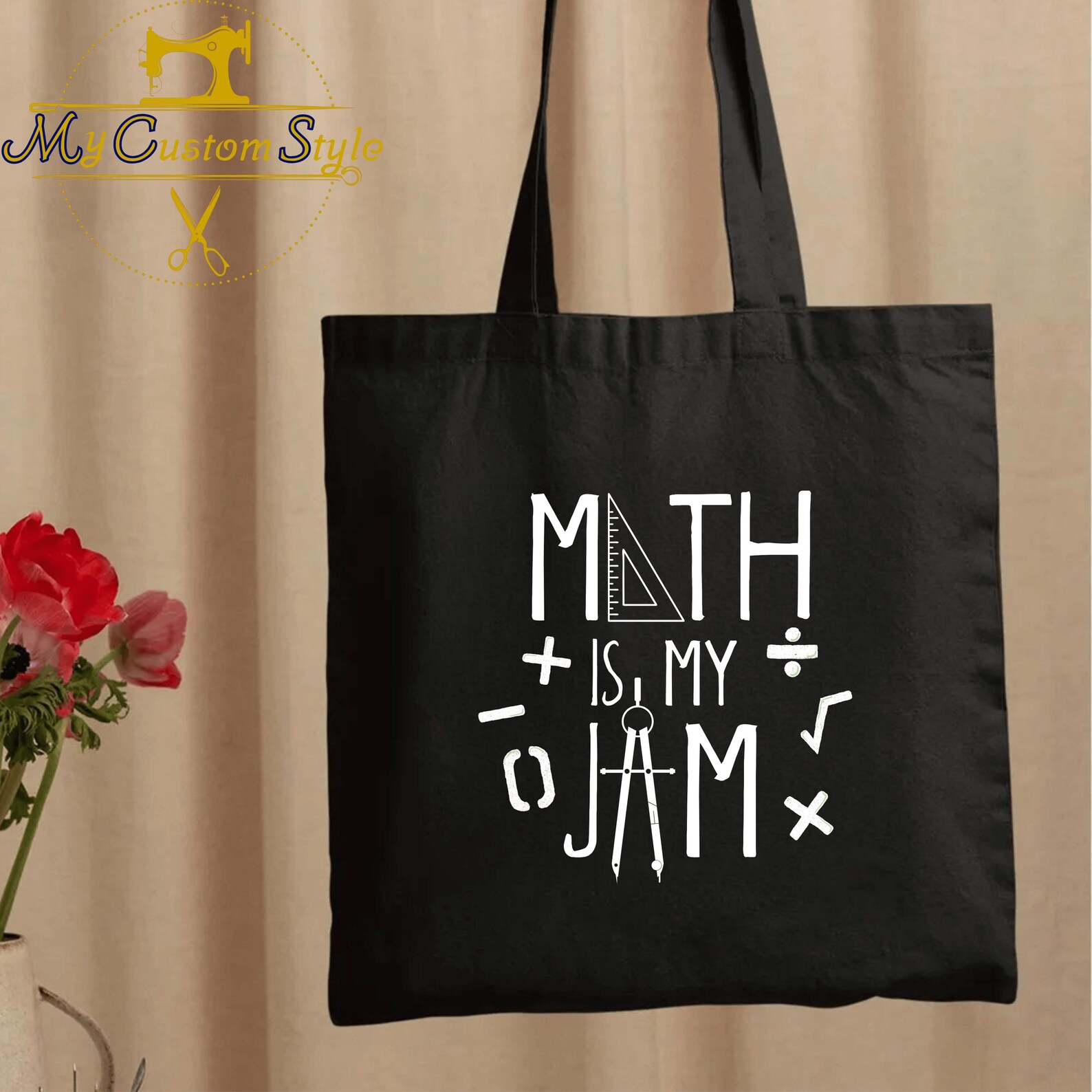 Math Teacher Tote Bag, Math Lover Zippered Tote Bag, Teacher ...