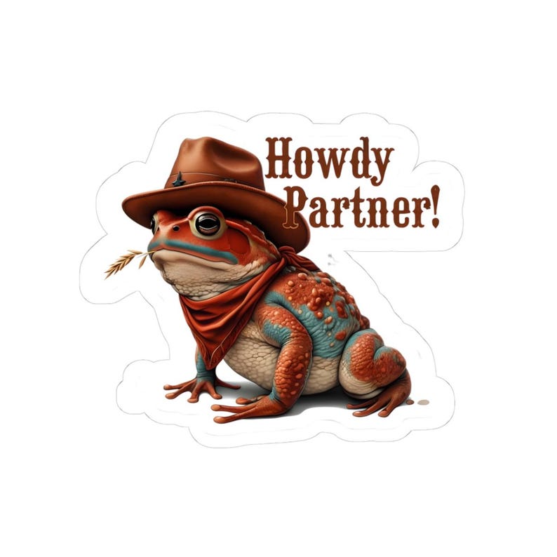 Howdy Partner Western Frog Kiss-cut Stickers, Fun Decals for Cowboy ...