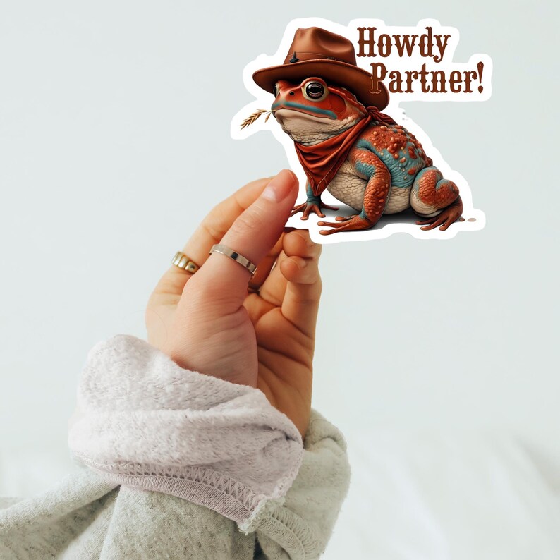 Howdy Partner Western Frog Kiss-cut Stickers, Fun Decals for Cowboy ...