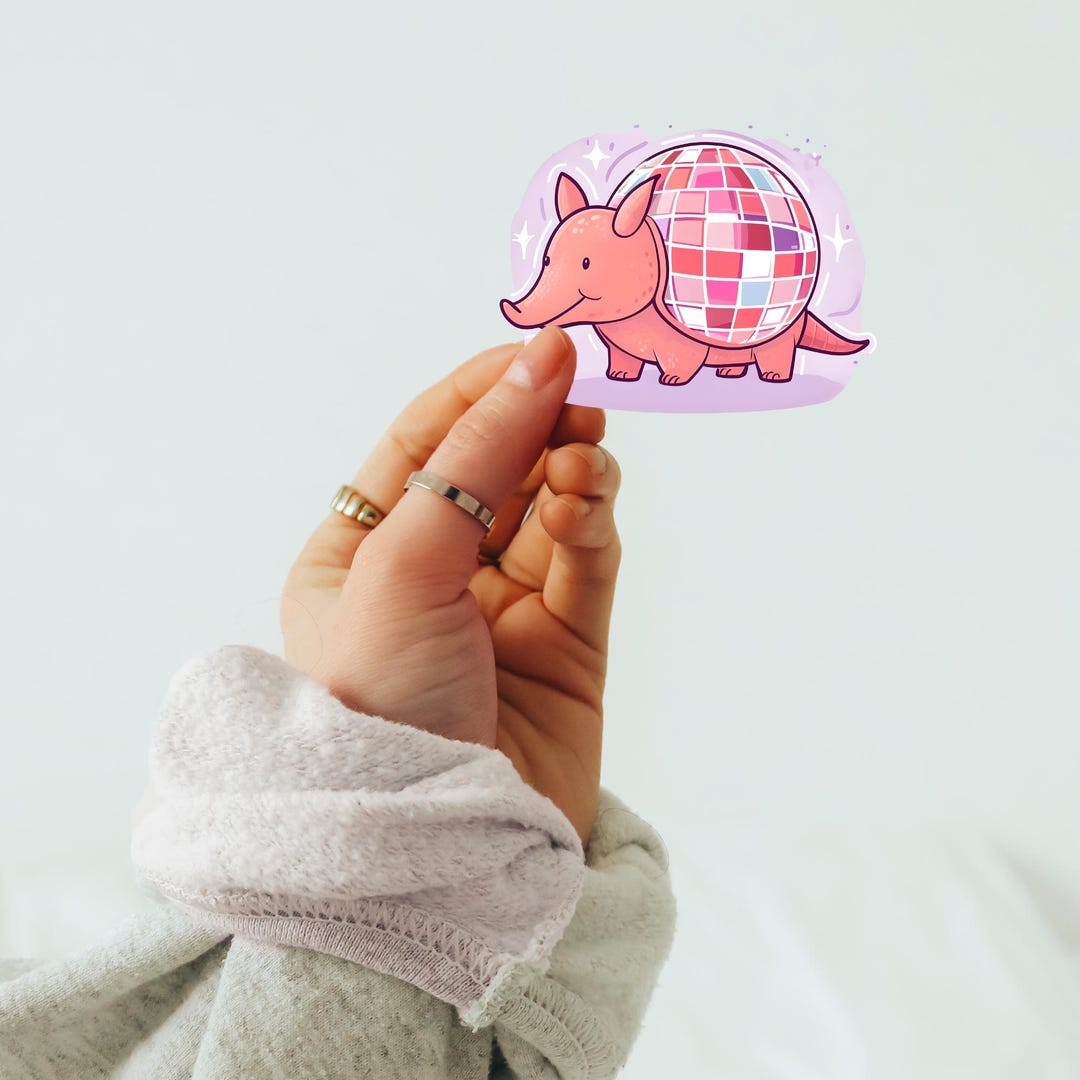 Disco Armadillo Stickers, Cute Animal Stickers, Party Decor, Laptop ...