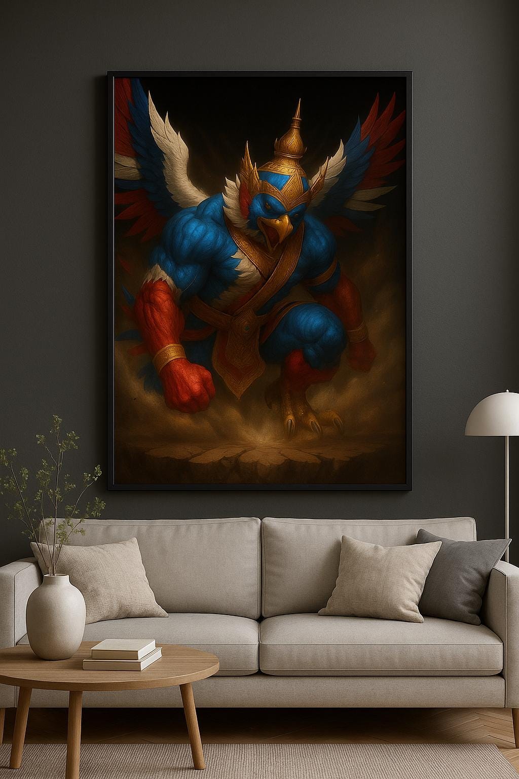 Garuda Warrior Landing – Thai Mythical Wall Art (digital Download) - Etsy