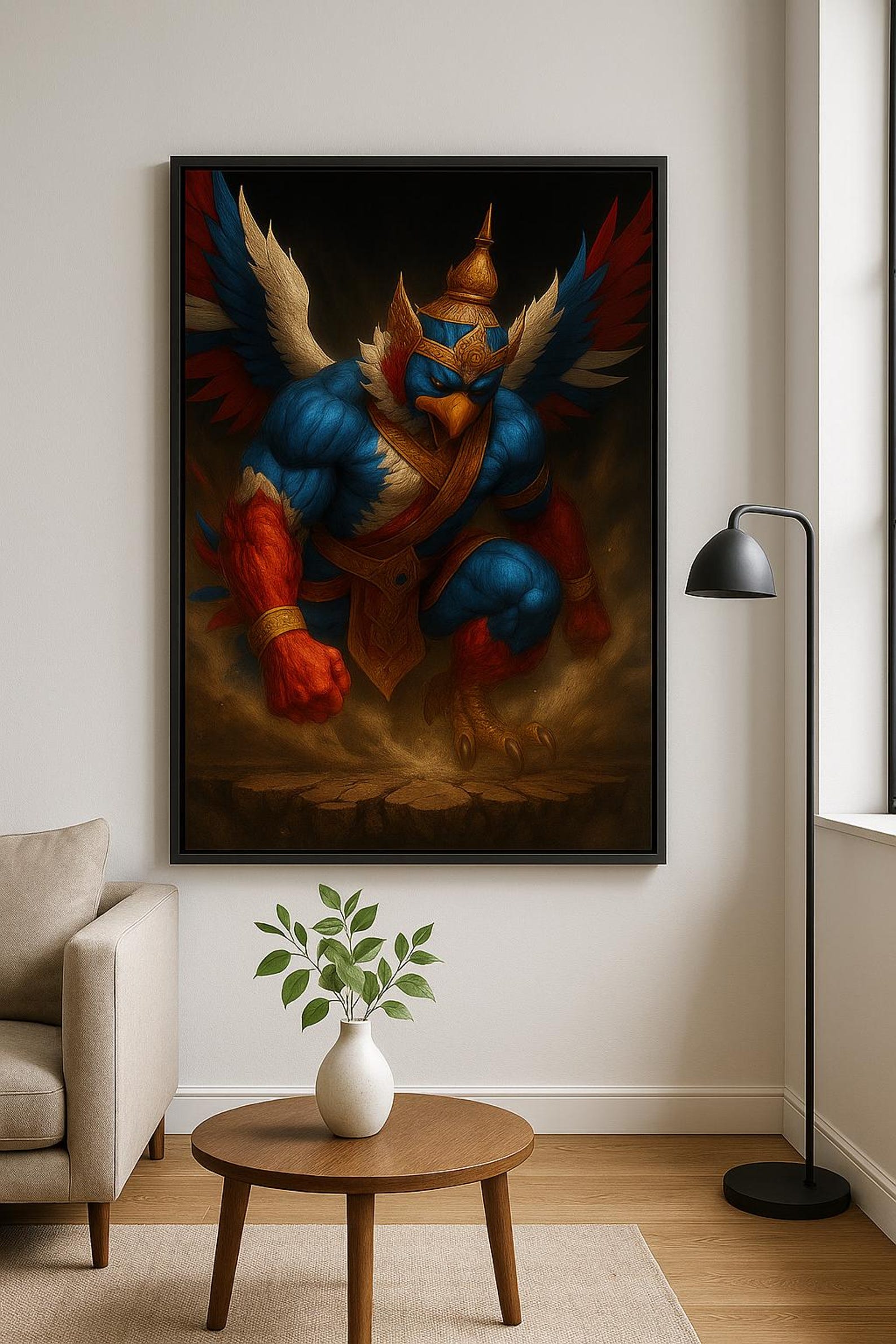 Garuda Warrior Landing – Thai Mythical Wall Art (digital Download) - Etsy