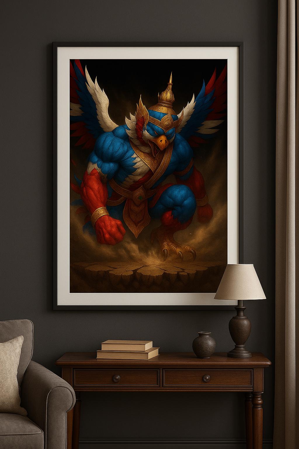 Garuda Warrior Landing – Thai Mythical Wall Art (digital Download) - Etsy