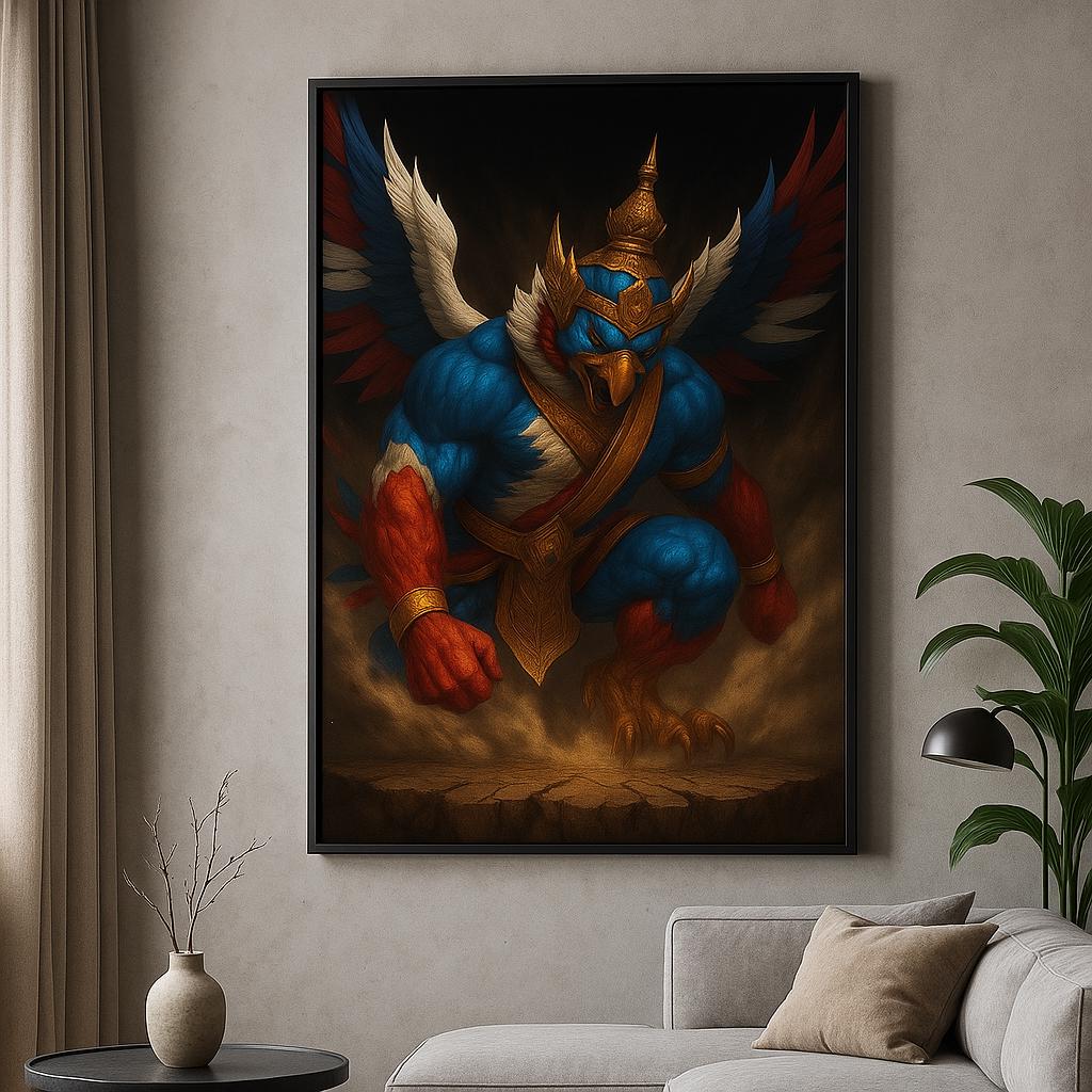 Garuda Warrior Landing – Thai Mythical Wall Art (digital Download) - Etsy