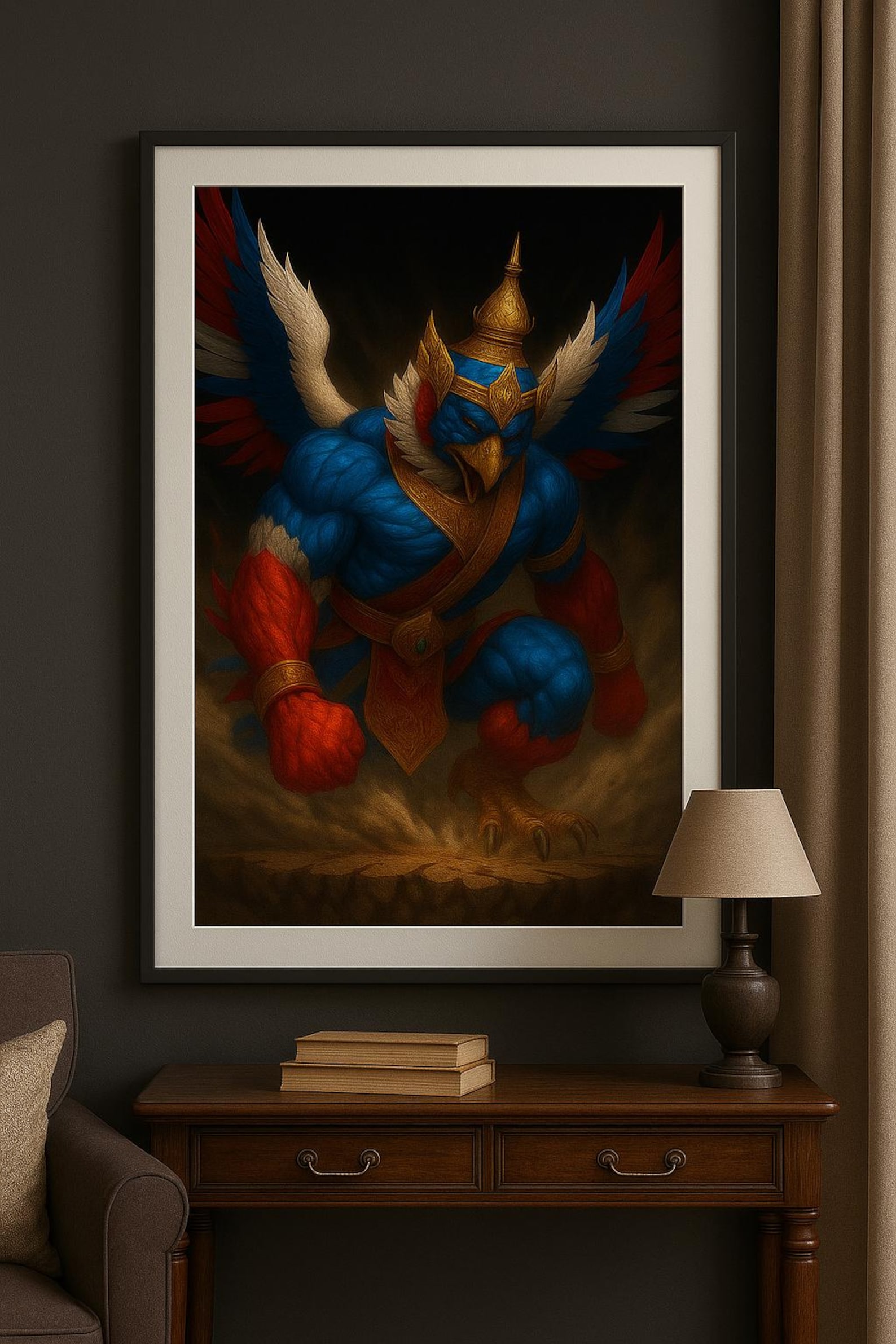 Garuda Warrior Landing – Thai Mythical Wall Art (digital Download) - Etsy