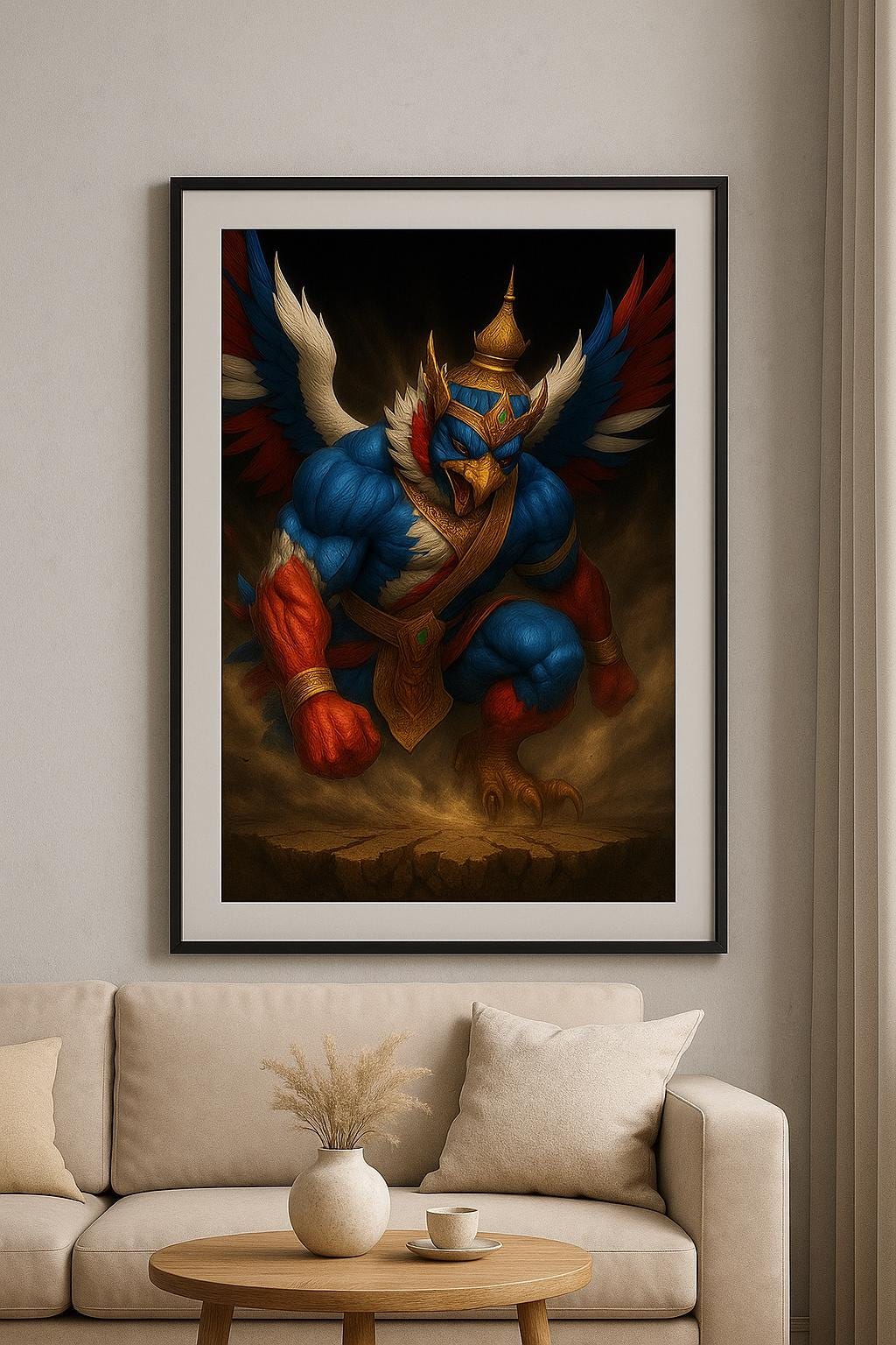 Garuda Warrior Landing – Thai Mythical Wall Art (digital Download) - Etsy