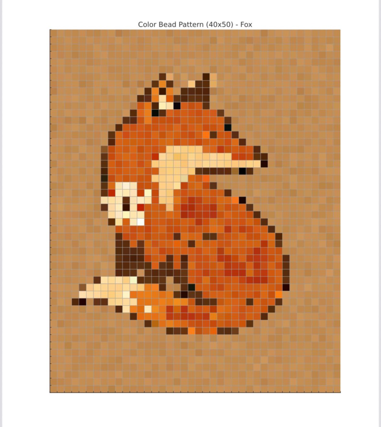 Red Fox Diamond Painting Pattern PDF – 40x50, 30 Colors, - Etsy