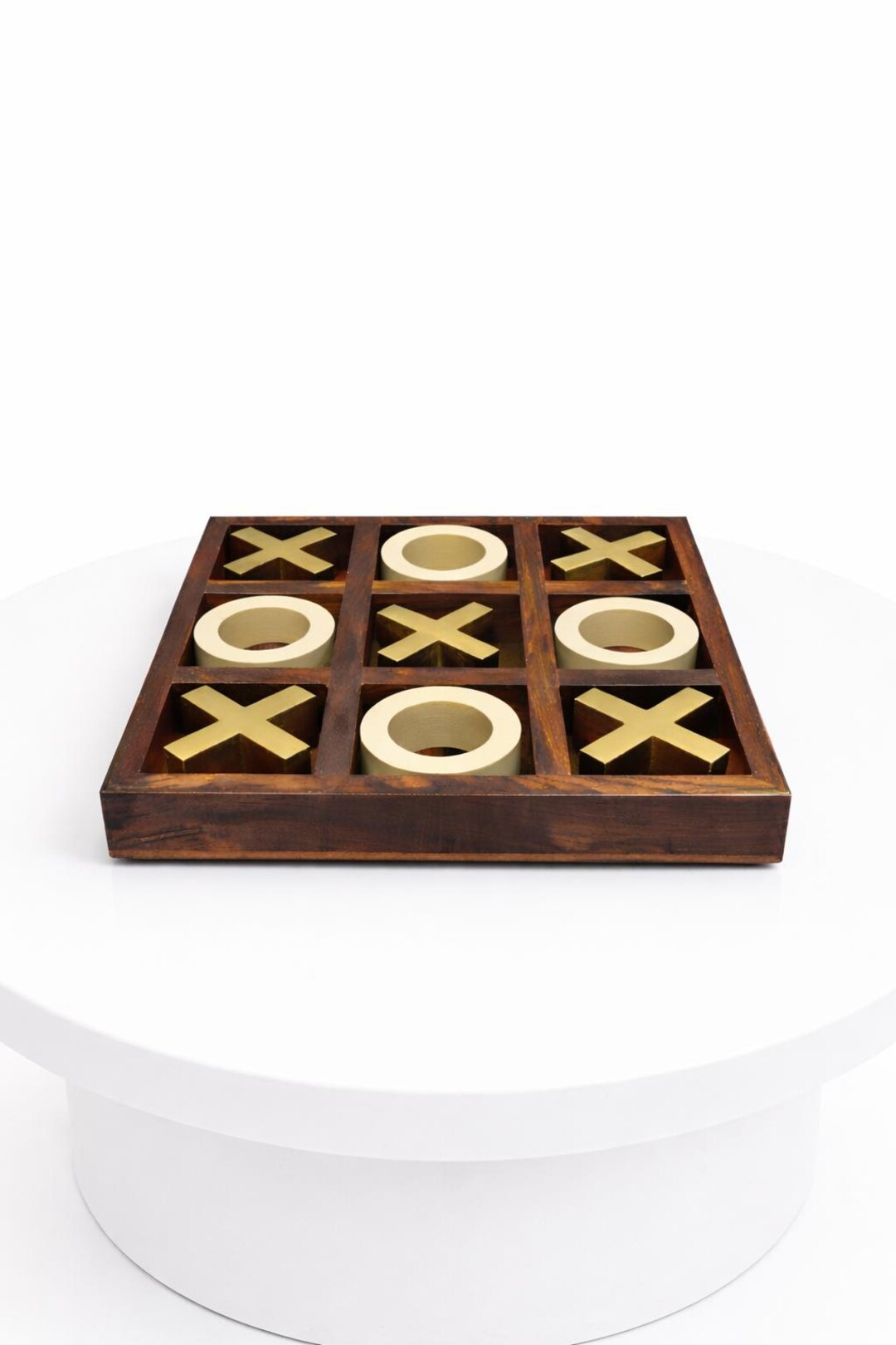 Handcrafted Sheesham Wood Tic Tac Toe Game | Luxury Brass XOXO - Etsy ...