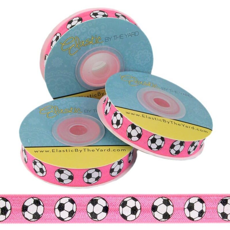 Football Soccer Ball Baseball Fold Over Elastic Pink White | Etsy