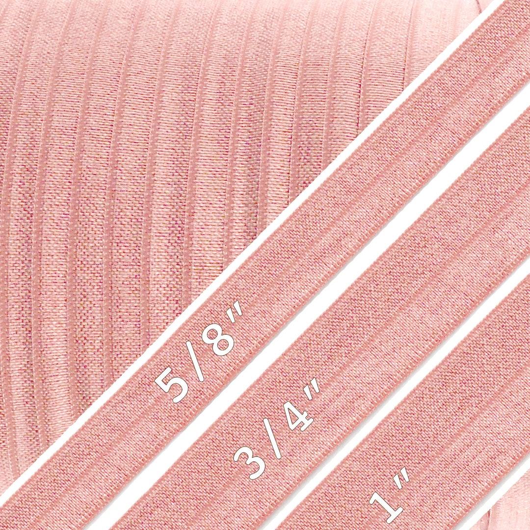 Blush Fold Over Elastic - Solid FOE 5/8" (15mm) - 3/4" (20mm) - 1 ...