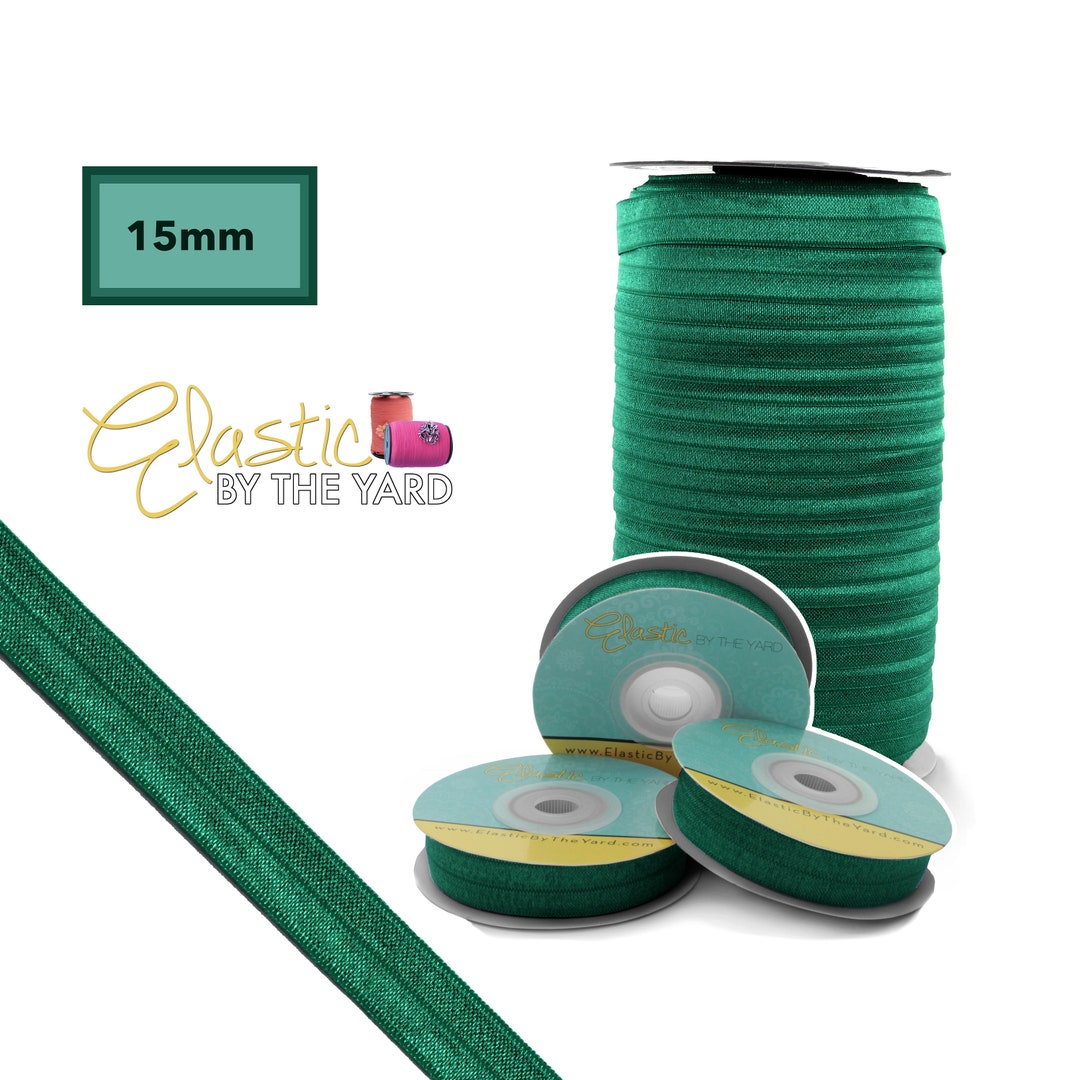 Forest Green Fold Over Elastic Solid FOE 5/8 Wide 5 Yards 100 Yards ...
