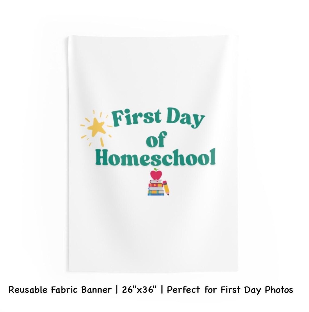 First Day of Homeschool Banner – Back to School Photo Prop – Fabric ...