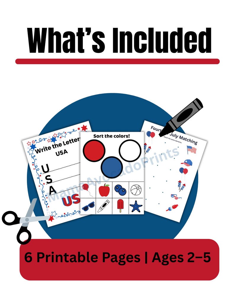 Fourth of July Toddler Activity Pack: Patriotic Preschool Learning (PDF ...