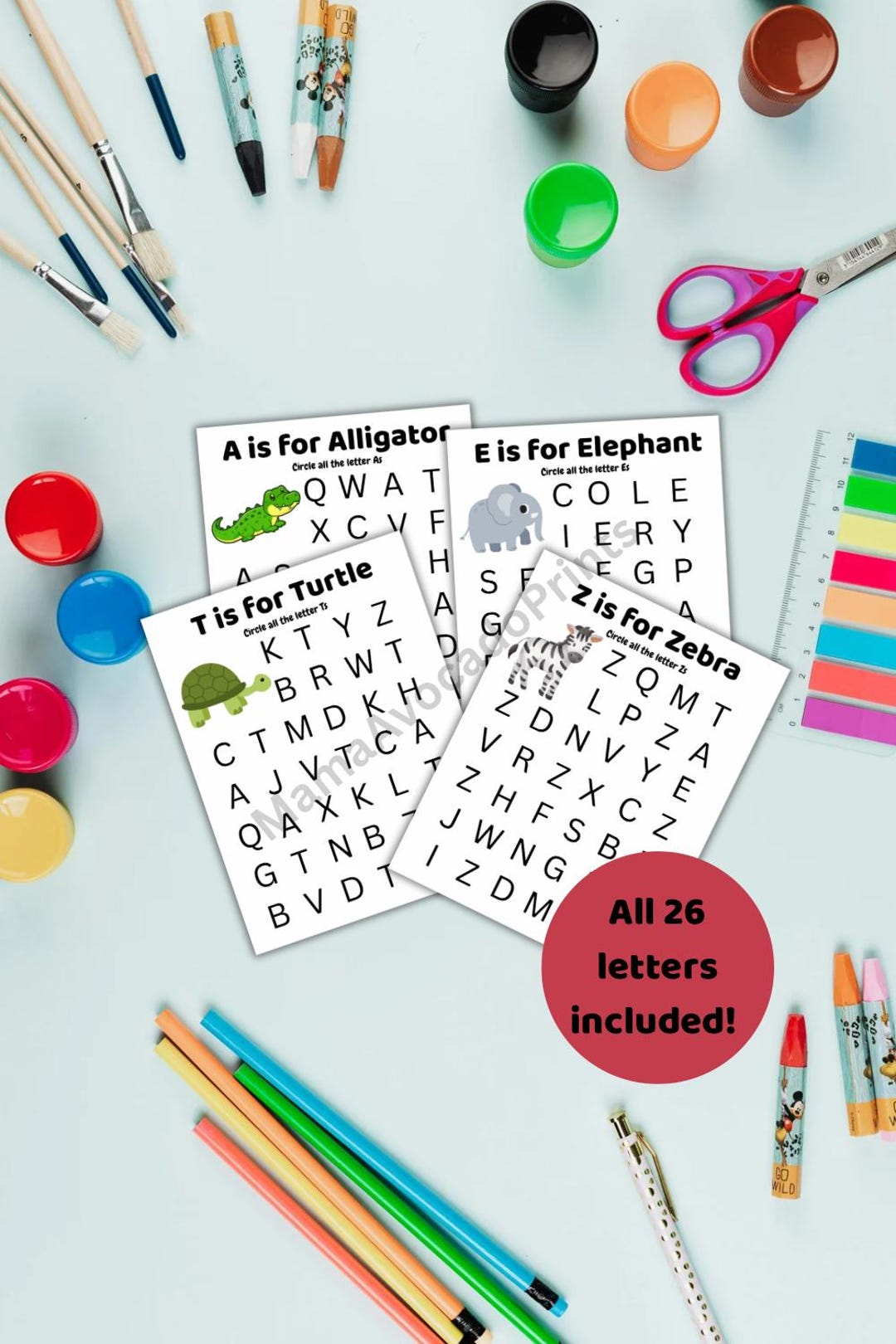 Alphabet Letter Hunt Printable Pack – 26 Letter Recognition Worksheets ...