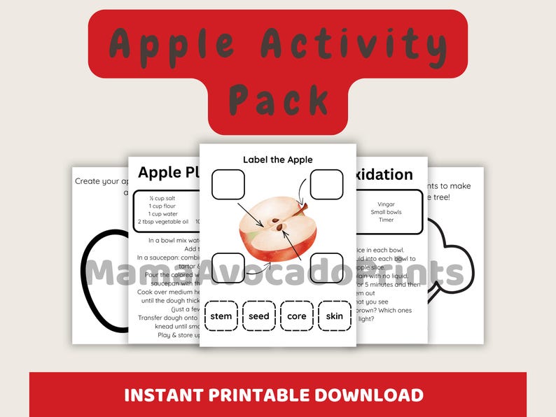 Apple Activity Pack | Apple Themed Crafts & Science Experiments | Fall ...