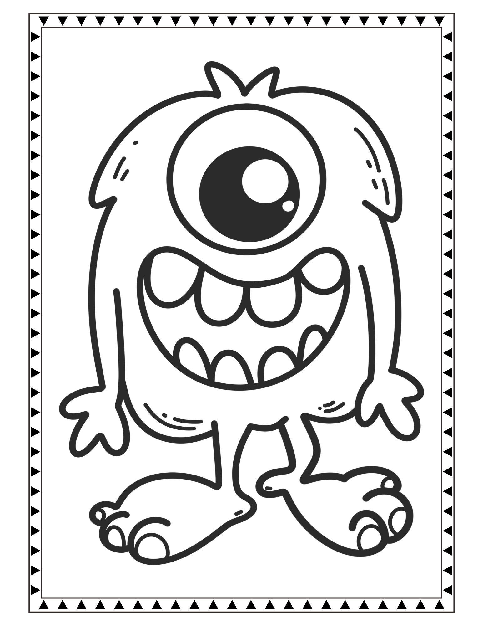 Cute Monsters Coloring Book Pages Printable PDF, Digital Download, Kids ...