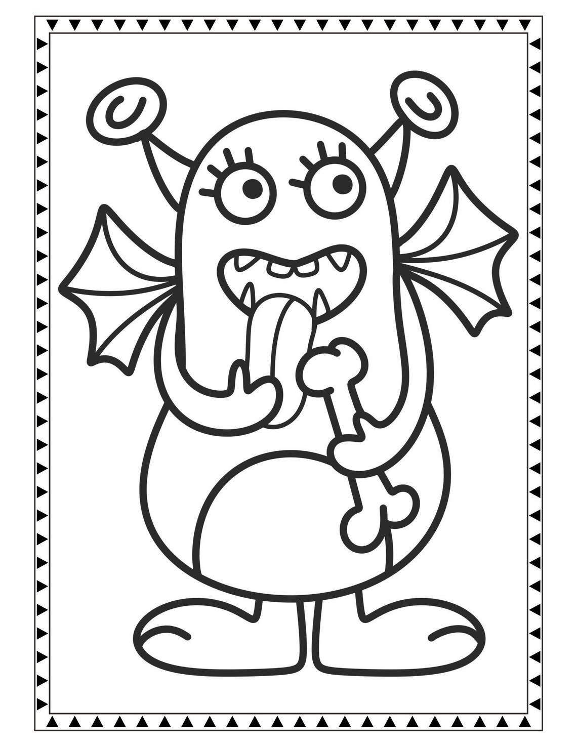 Cute Monsters Coloring Book Pages Printable PDF, Digital Download, Kids ...
