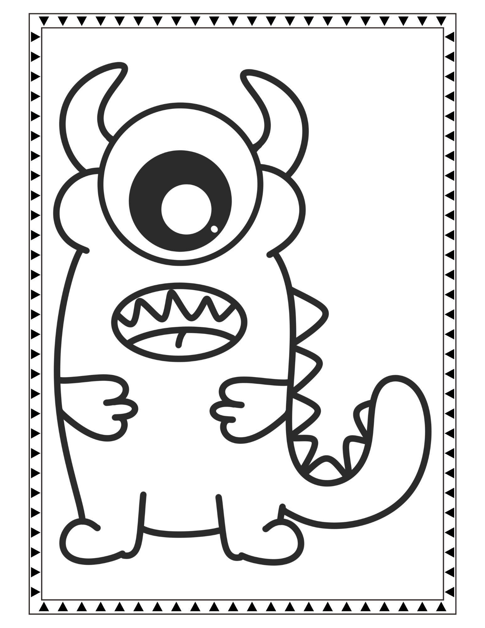 Cute Monsters Coloring Book Pages Printable PDF, Digital Download, Kids ...