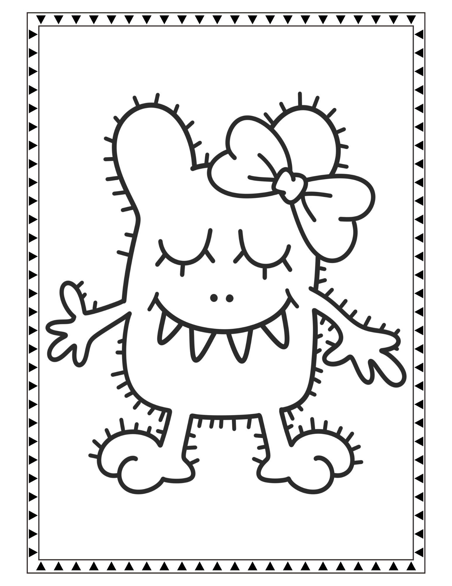 Cute Monsters Coloring Book Pages Printable PDF, Digital Download, Kids ...
