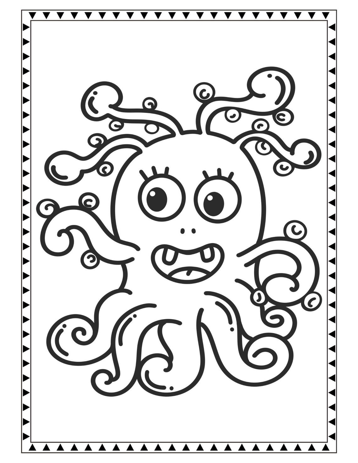 Cute Monsters Coloring Book Pages Printable PDF, Digital Download, Kids ...