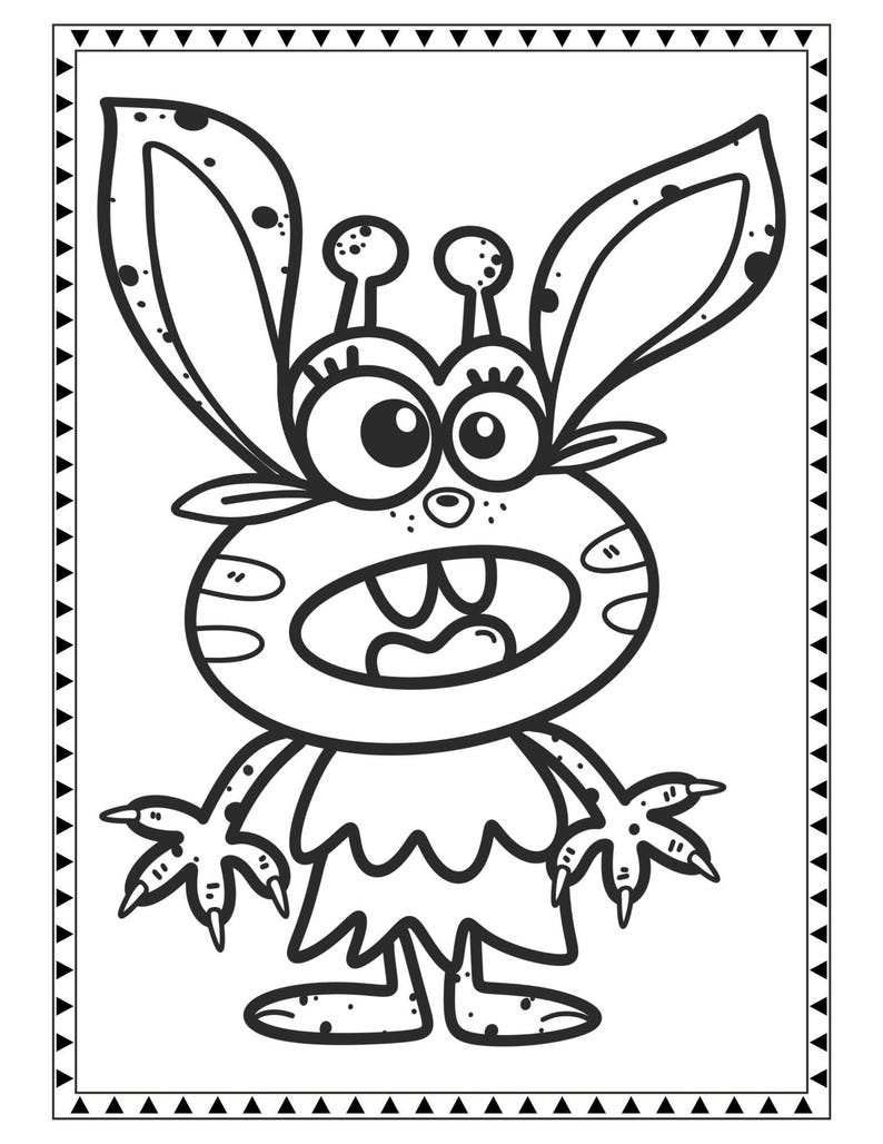 Cute Monsters Coloring Book Pages Printable PDF, Digital Download, Kids ...