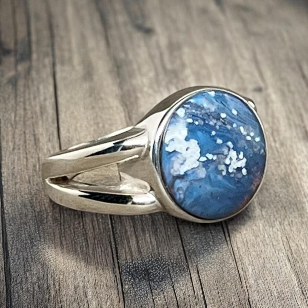 Size 7 - Leland Blue Ring - Sterling Silver - 12mm Stone - Leland Blue ...