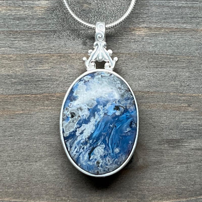 Blue Stone Pendant - Etsy