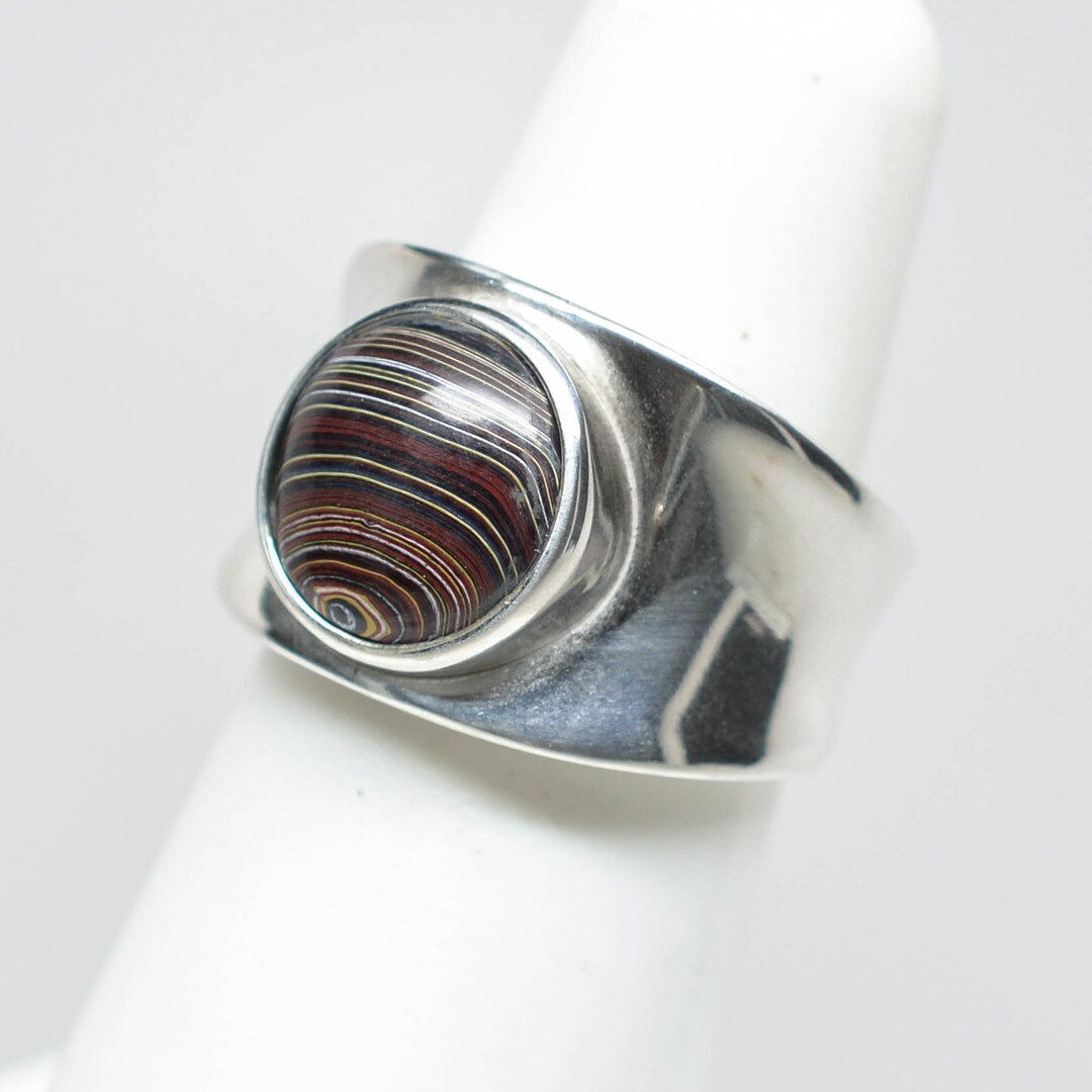 Motor City Elegance: Fordite Ring sterling Silver Size 6 Fordite ...
