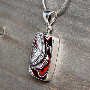 Sterling Silver Fordite Pendant Automotive History Transformed Fordite Jewelry Made in Michigan ...