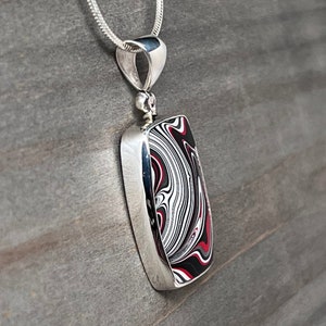 Sterling Silver Fordite Pendant Automotive History Transformed Fordite Jewelry Made in Michigan ...